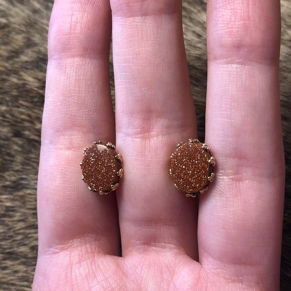 Jewelry | Gold Toned Gold Stone Earrings | Poshmark
